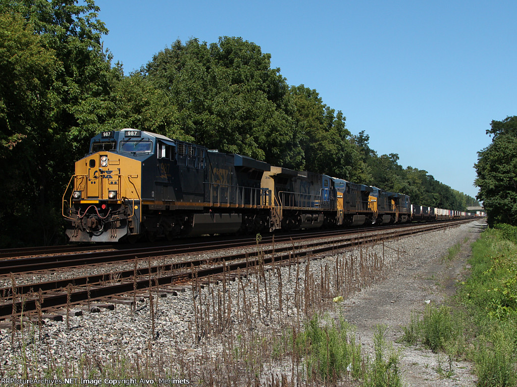CSX 987 west at Mile 58 Lakeshore Sub